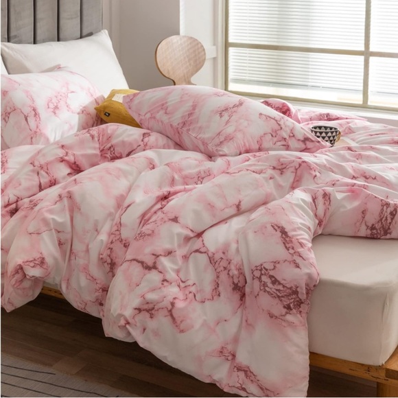 Bedding | Pink Marble Queen Size Comforter Set Bed In A Bag | Poshmark